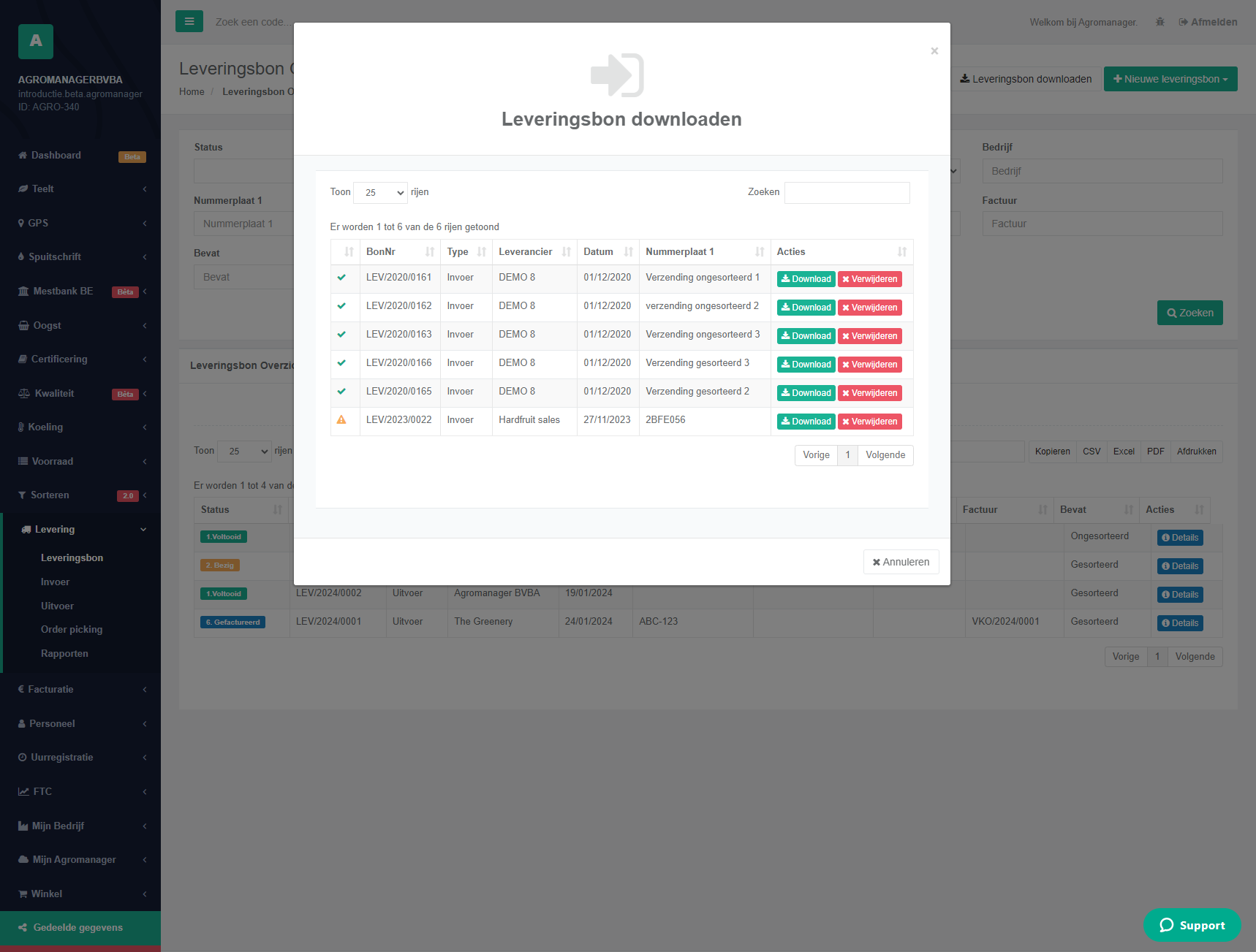 Hoe verstuur ik mijn data via Agromanager – Agromanager