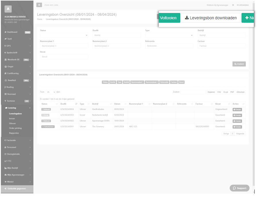 Hoe verstuur ik mijn data via Agromanager – Agromanager