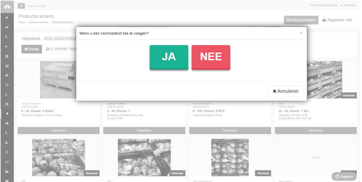 Hoe registreer ik gesorteerd fruit in het productiescherm? – Agromanager